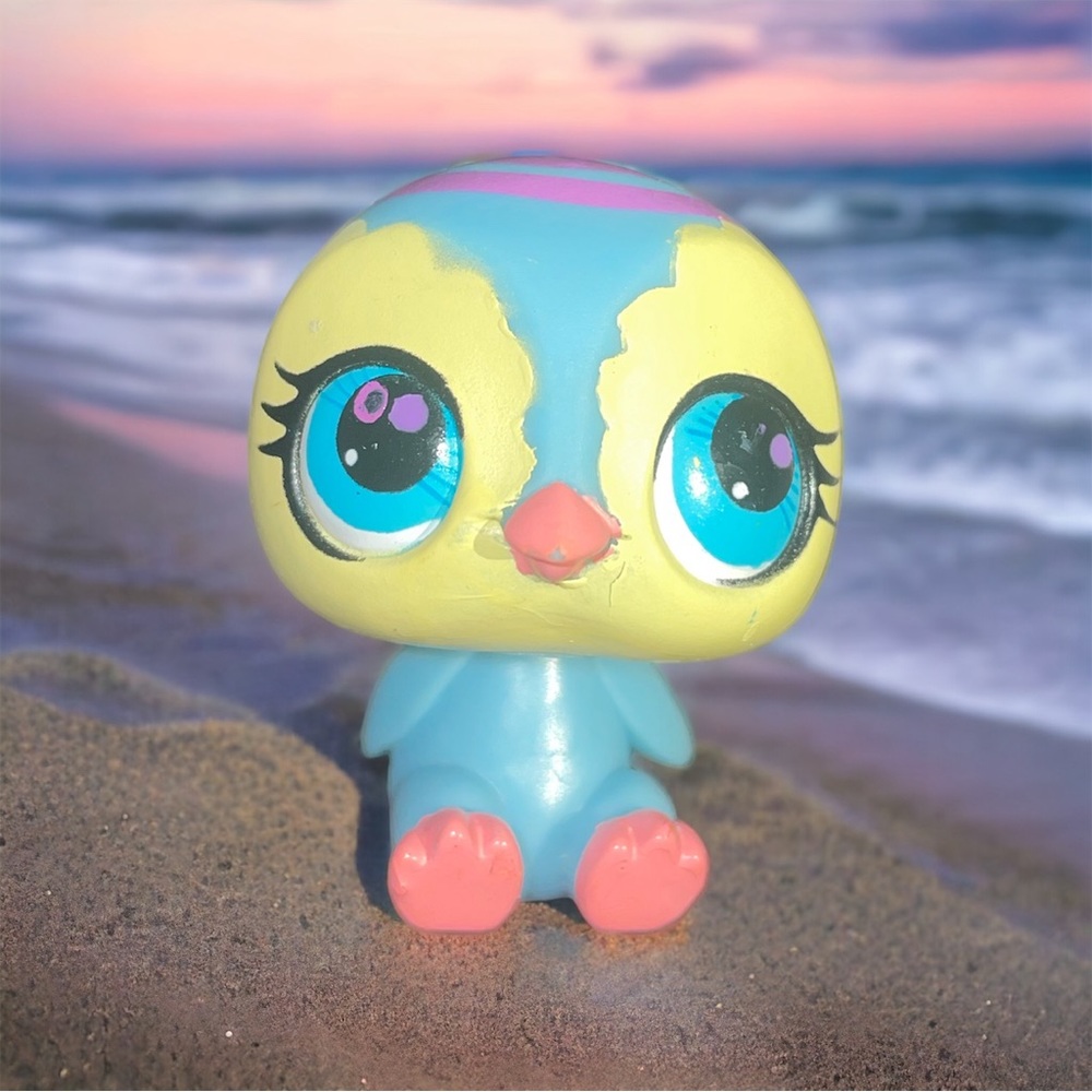 Littlest Pet Shop # 3005 Blue & Yellow Baby Penguin W… - Gem